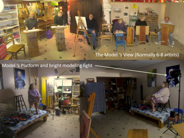 Pineapple Arts Life Drawing set up | WilliamWiseArt.com